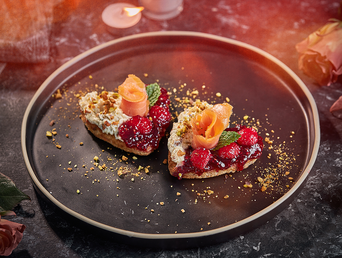 Heart-Shaped Valentine’s Cold Smoked Pistachio Roti - MOWI